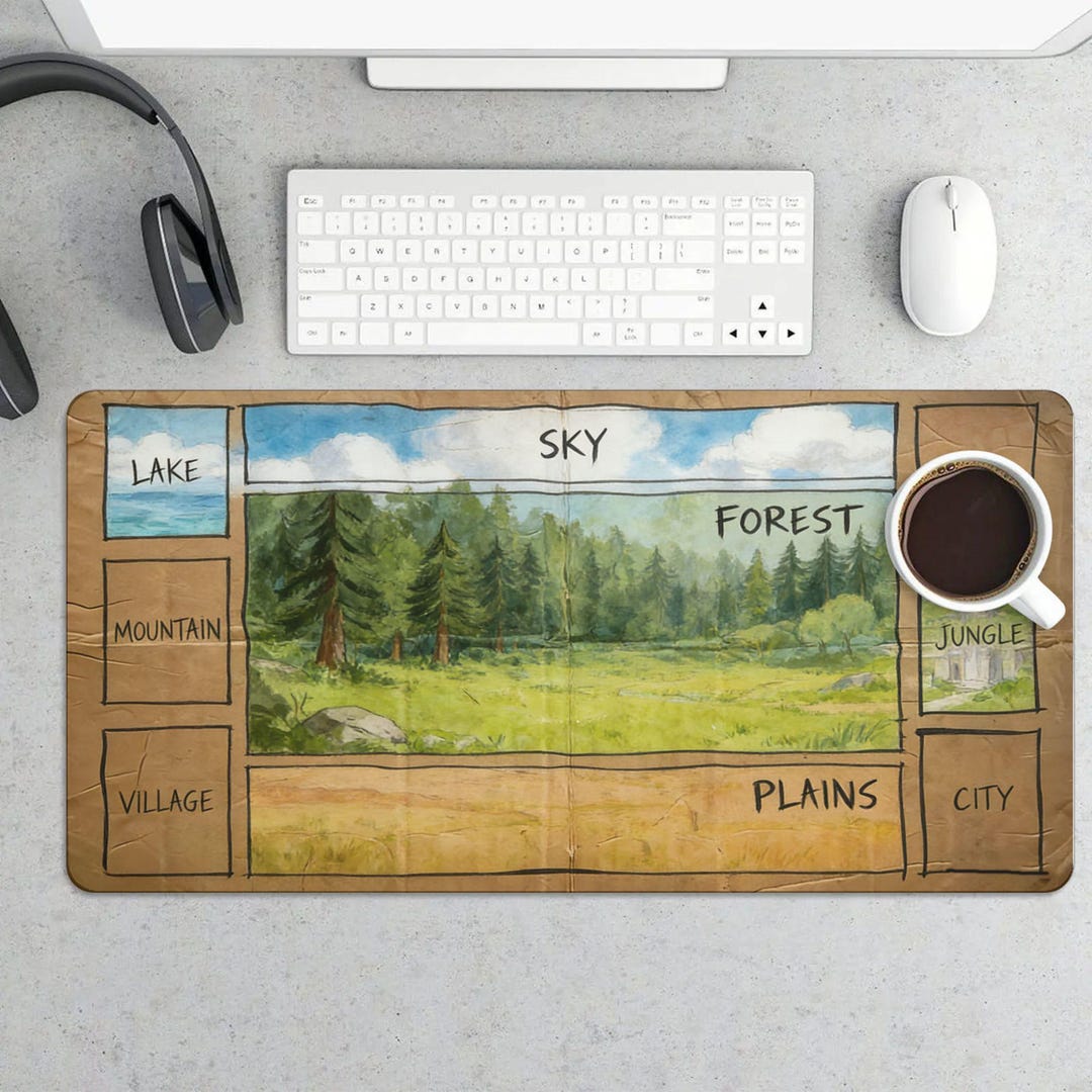 Watercolor Fantasy Landscape Mouse Pad – RPG Gaming Desk Mat - Etsy