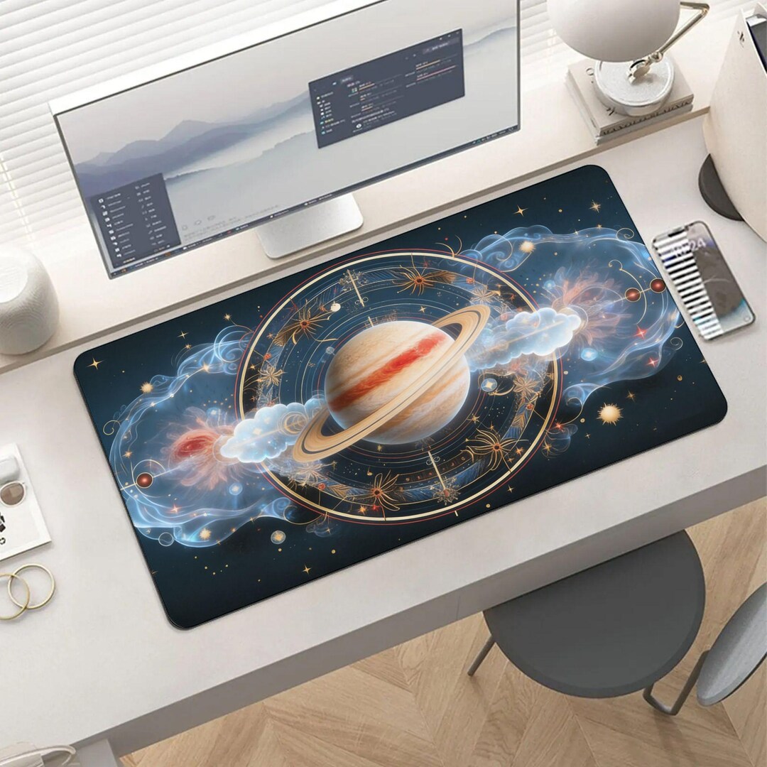 Jupiter Planet Desk Mat Mousepad - Red Storm Rings Nebula Space ...
