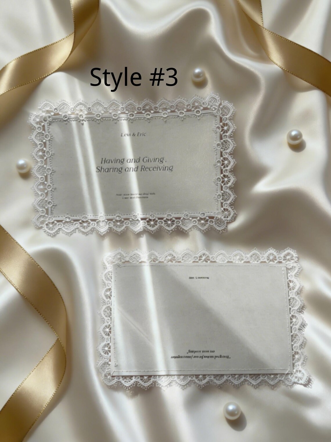 Custom Lace Wedding Invitations, Rustic Bridal Paper, Set of 10 - Etsy