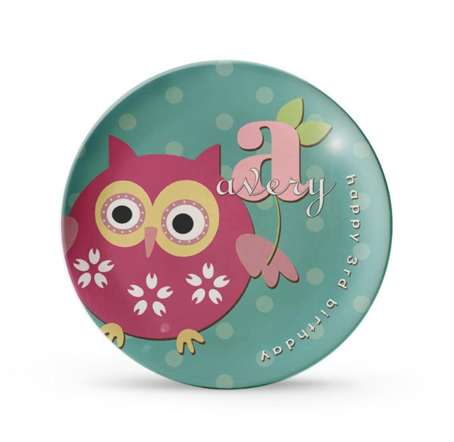 Personalized Plate Personalized Owl Plate Aqua Childrens - Etsy