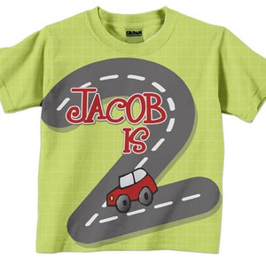 Boy's Number Shirt Personalized Child's Car Birthday - Etsy