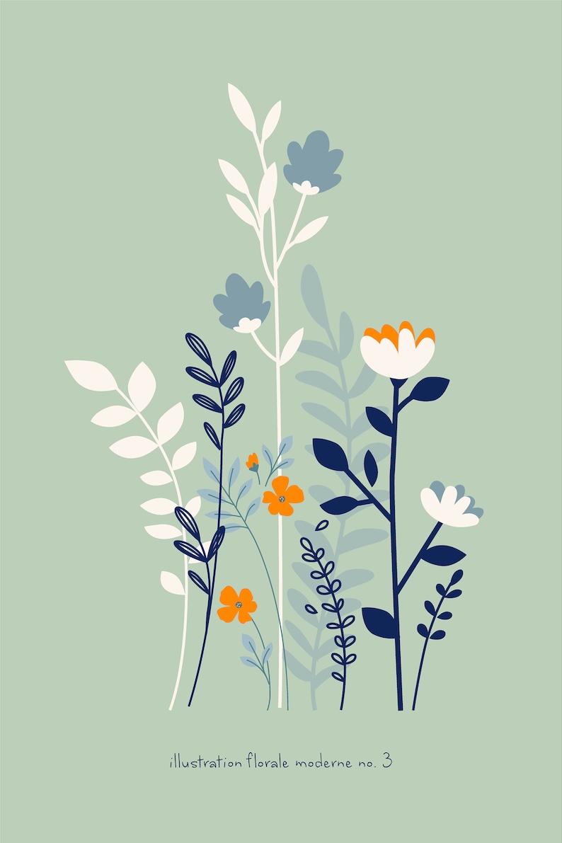 2:3 Ratio - Set of 4 Modern Floral Graphics - Digital Wall Art for ...