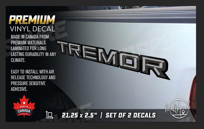 Ford F-150 TREMOR Custom Truck Box Decals • Set of Two • PICK a COLOR ...