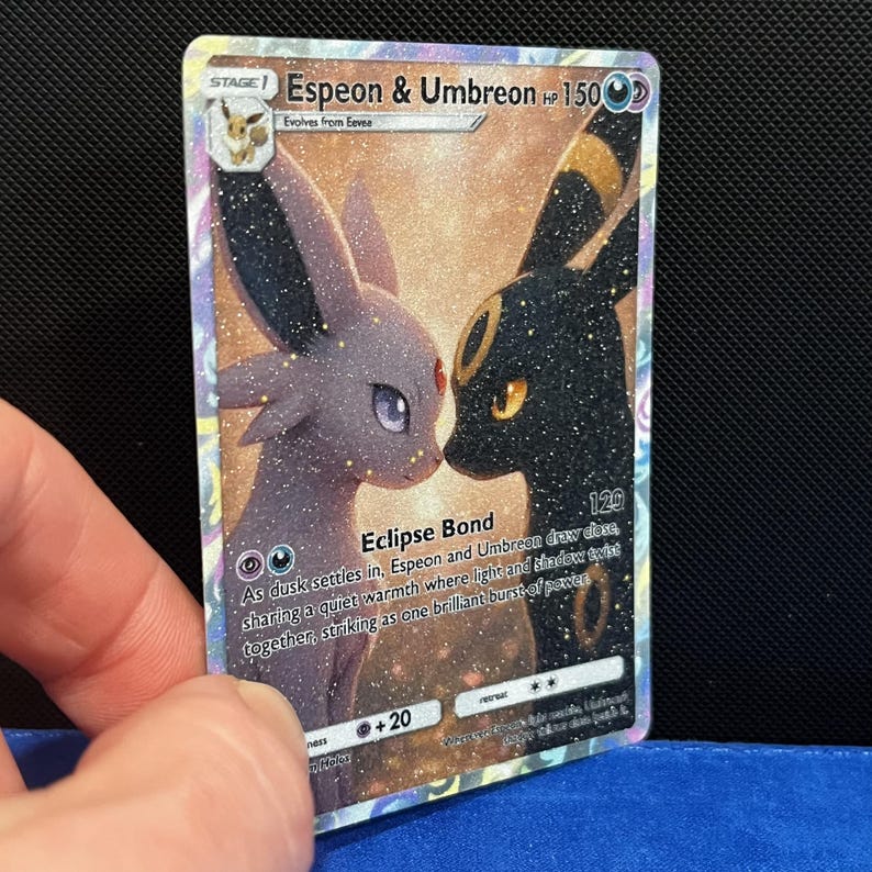 Espeon & Umbreon (shimmer Texture) Fan Art Card - Pokémon TCG Inspired ...