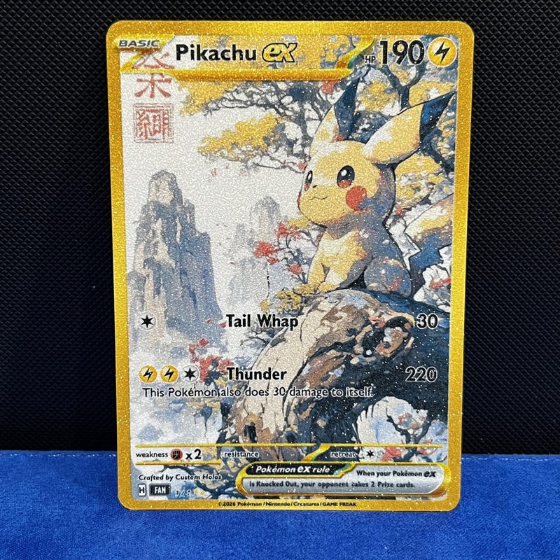 Gold Pikachu Card - Etsy