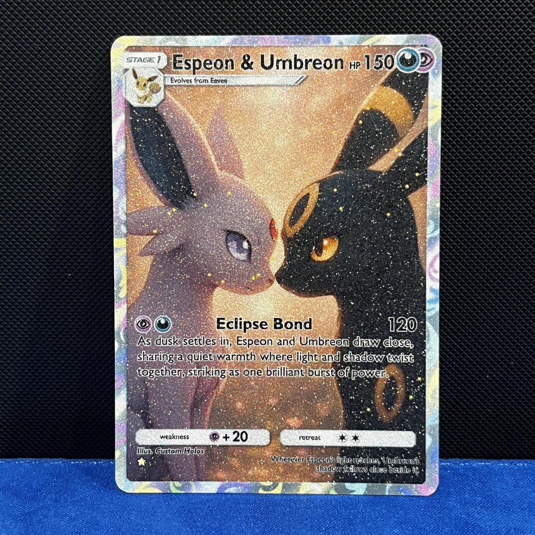Espeon & Umbreon (shimmer Texture) Fan Art Card - Pokémon TCG Inspired ...