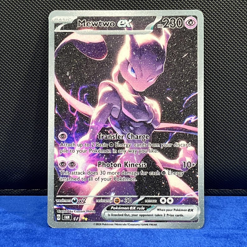 Mewtwo Ex Staredown (shimmer Texture) Fan Art Card - Pokémon TCG ...