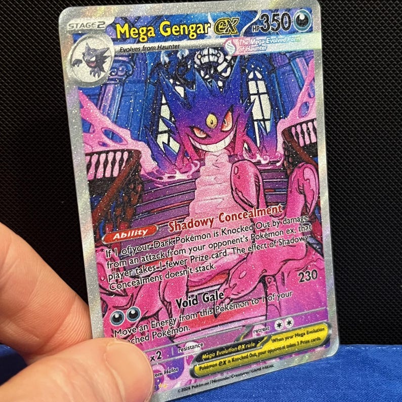 Mega Gengar Ex Staircase (shimmer Texture) Fan Art Card - Pokémon TCG ...