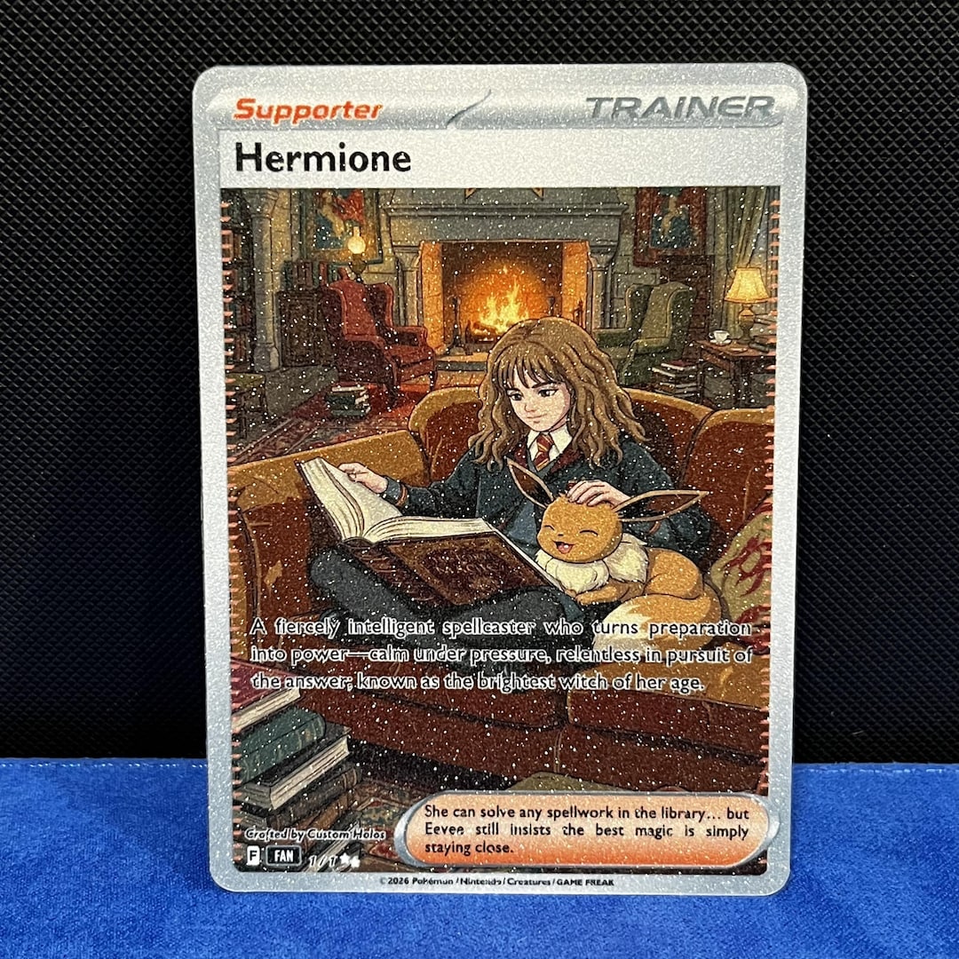 Carte de fan Hermione et Evoli (texture irisée) - Inspiré du JCC ...