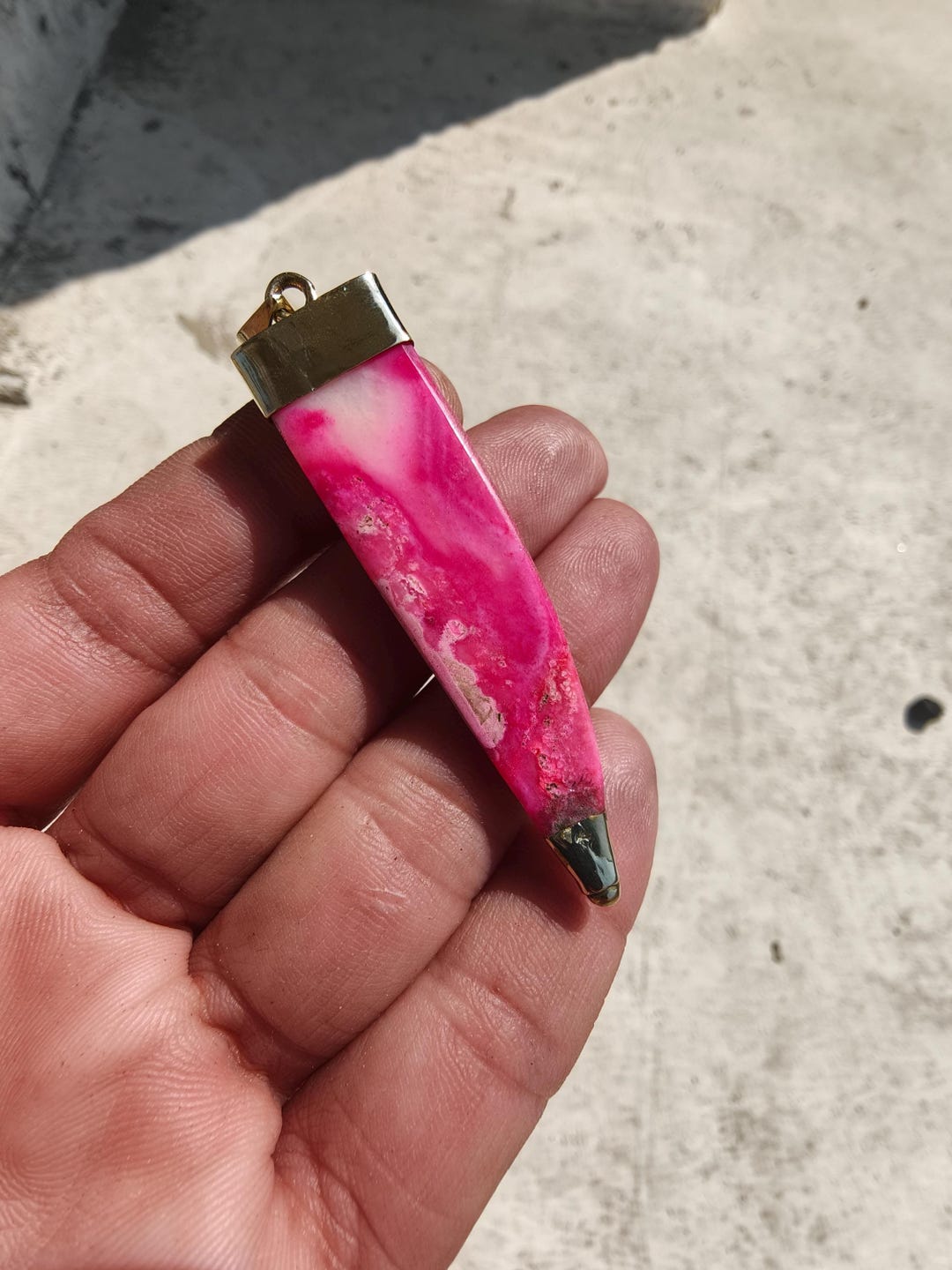 Greenland Stone Tugtupite Sword Shape Pendant - Etsy