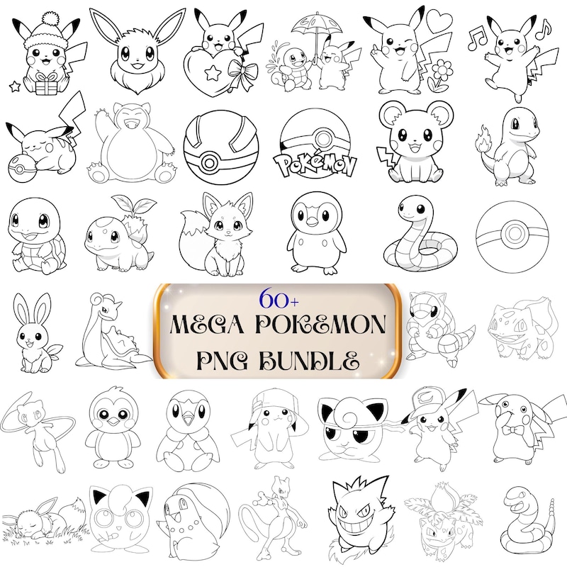 Pokemons Outline Svg - Etsy