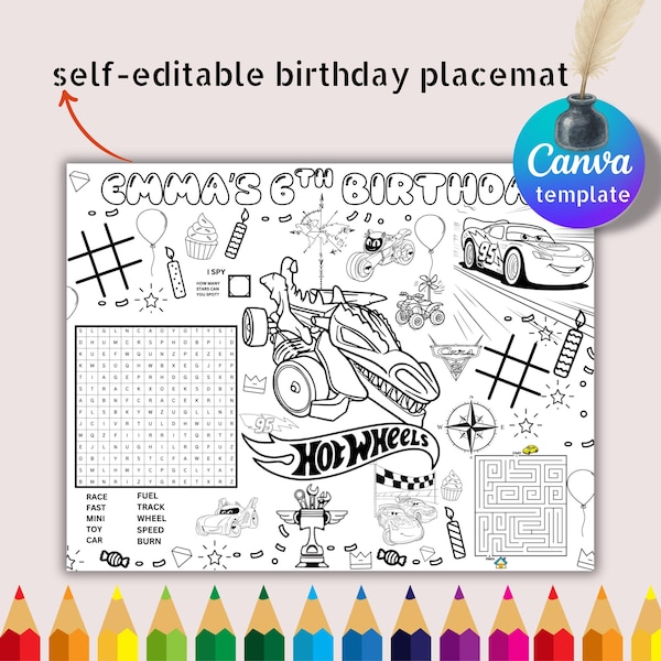 Hotwheel Coloring - Etsy