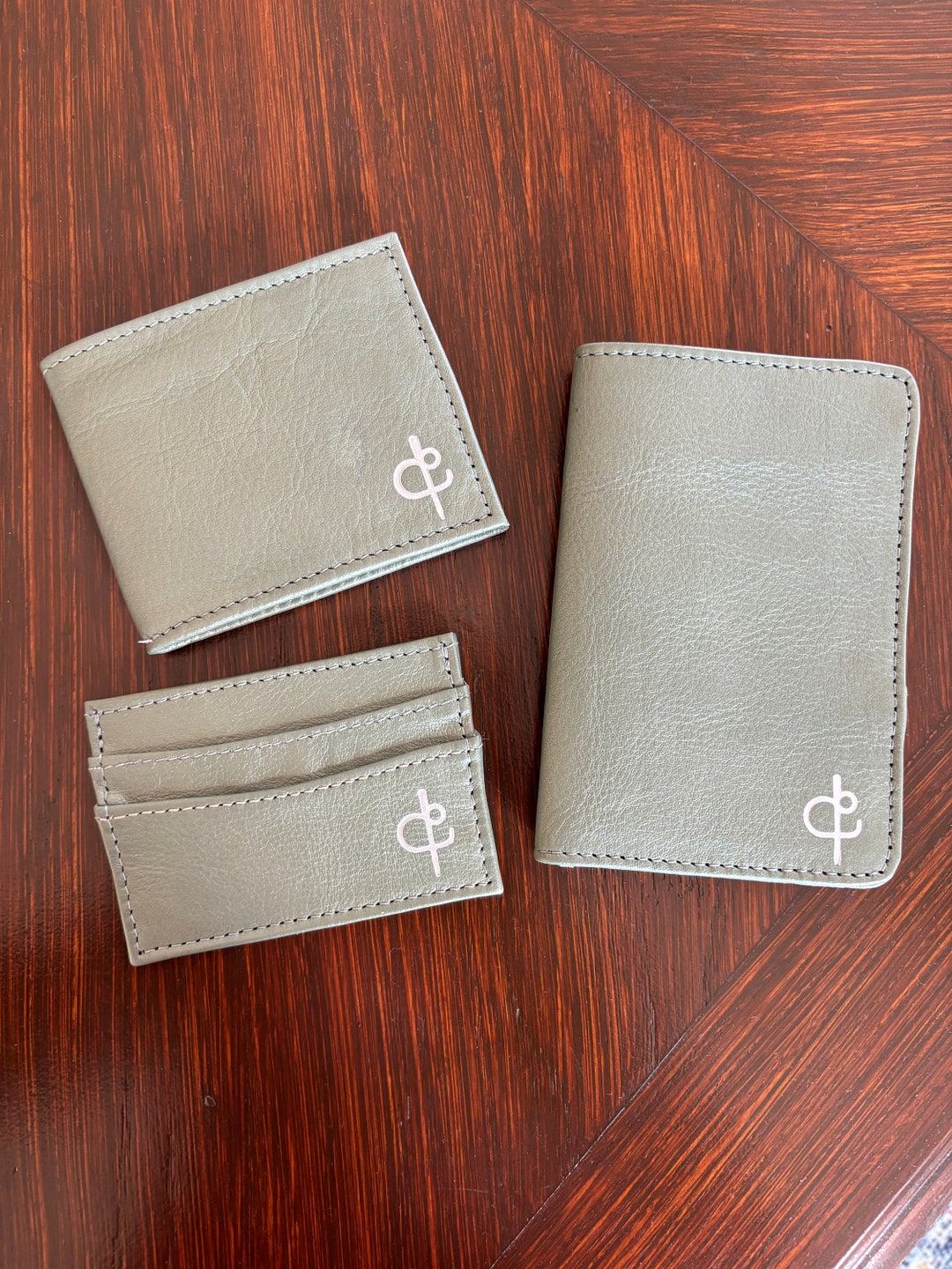 Passport Wallet, Men's Wallet, Card Wallet, Sage Green Leather, by ...