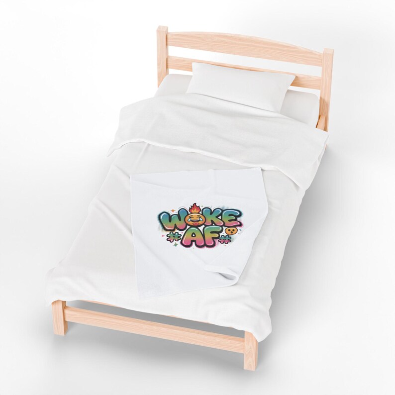 Woke AF Plush Blanket | Gen-z Slang, Internet Lingo - Etsy