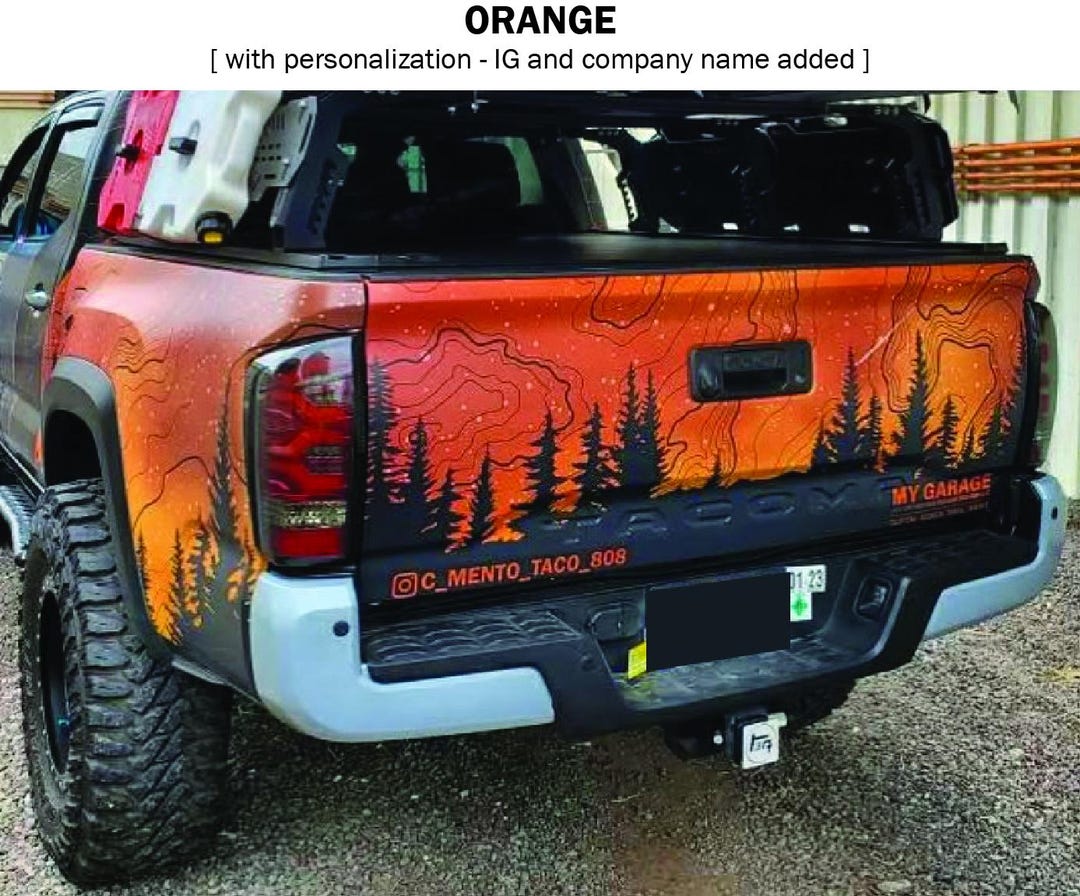 Toyota Tacoma Tailgate Vinyl Wrap | Starry Sky Topographic Forest ...