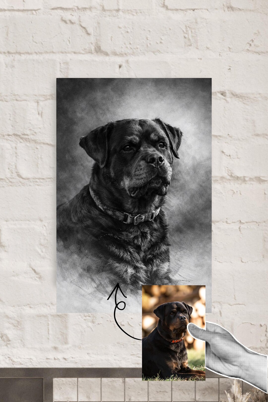 Personalized Dog Portrait Digital Download – Dog Cat Animal Portrait ...