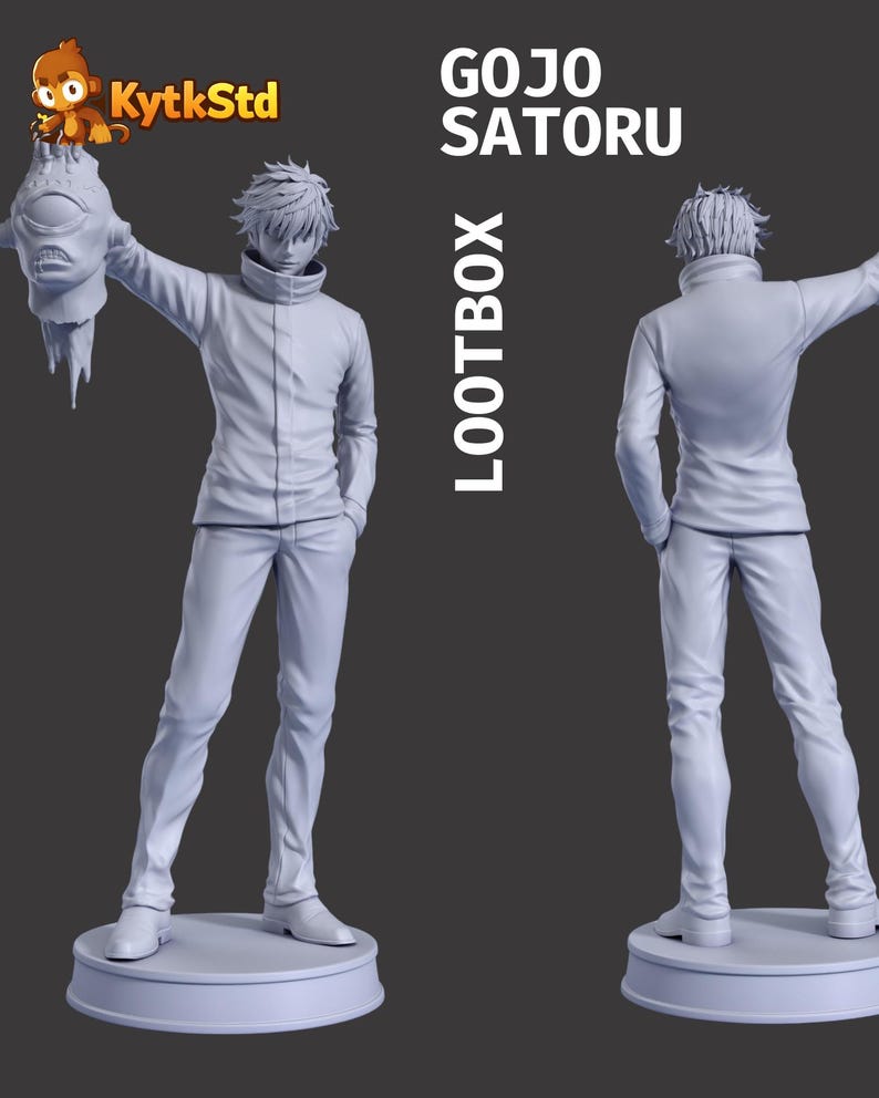 Gojo Satoru Anime Figure 3D Print STL – High Detail Resin Model (pre ...