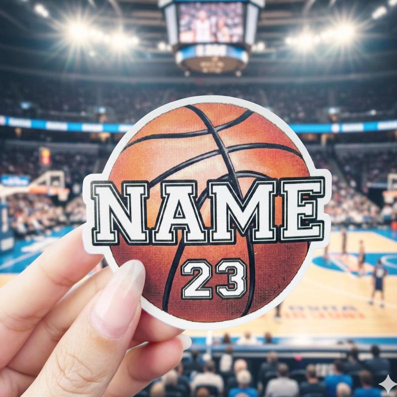 Personalized Basketball Name & Number Sticker – Custom Sports ...
