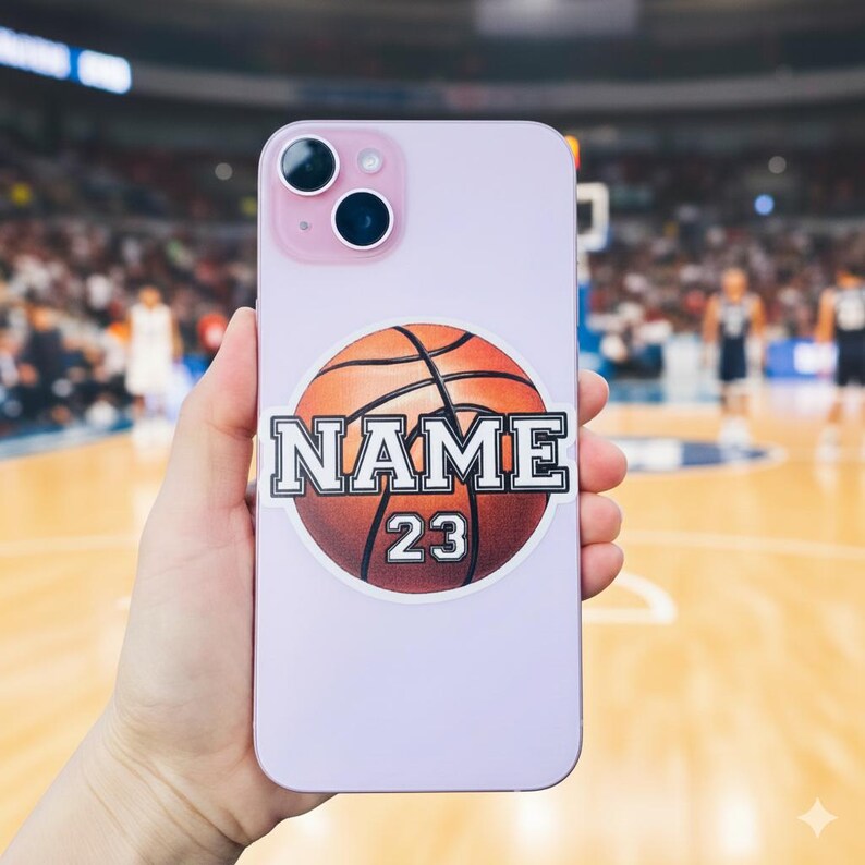 Personalized Basketball Name & Number Sticker – Custom Sports ...