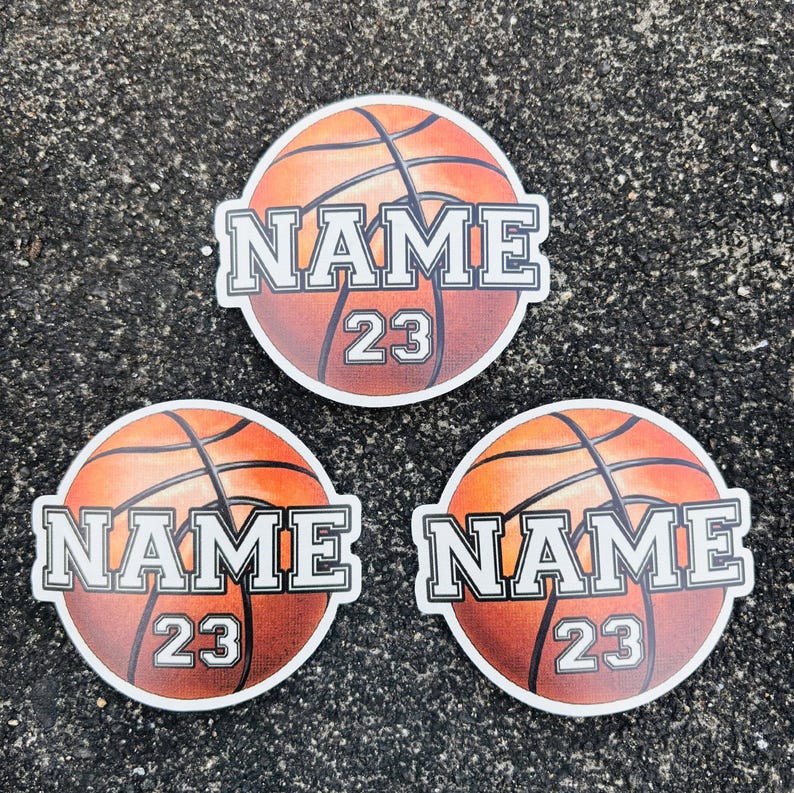 Personalized Basketball Name & Number Sticker – Custom Sports ...