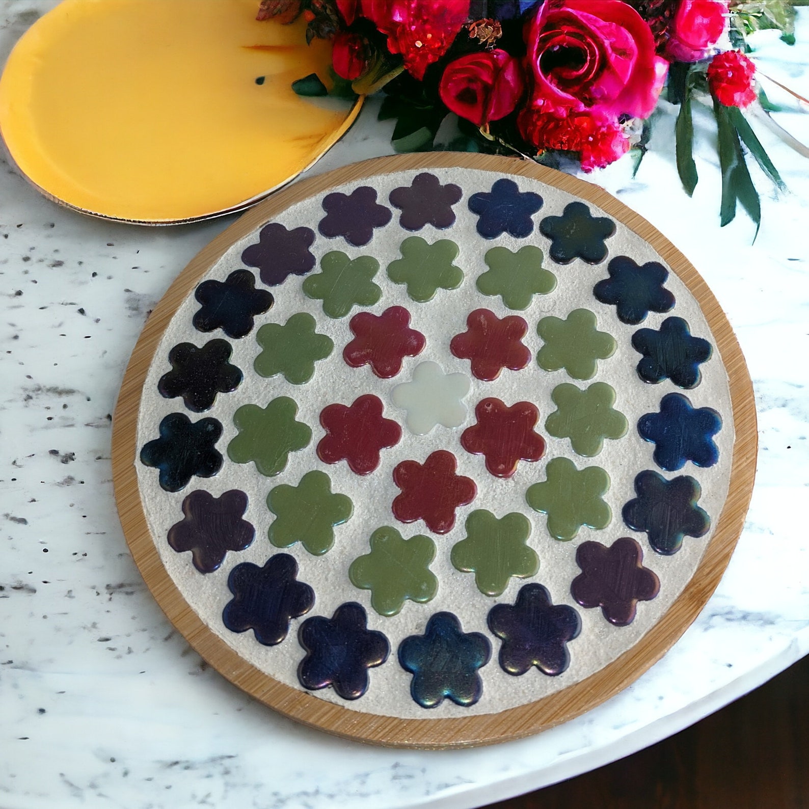 Modern Mosaic Trivet, Wall Art, Color Trivet, Hotplate Base, Candle ...