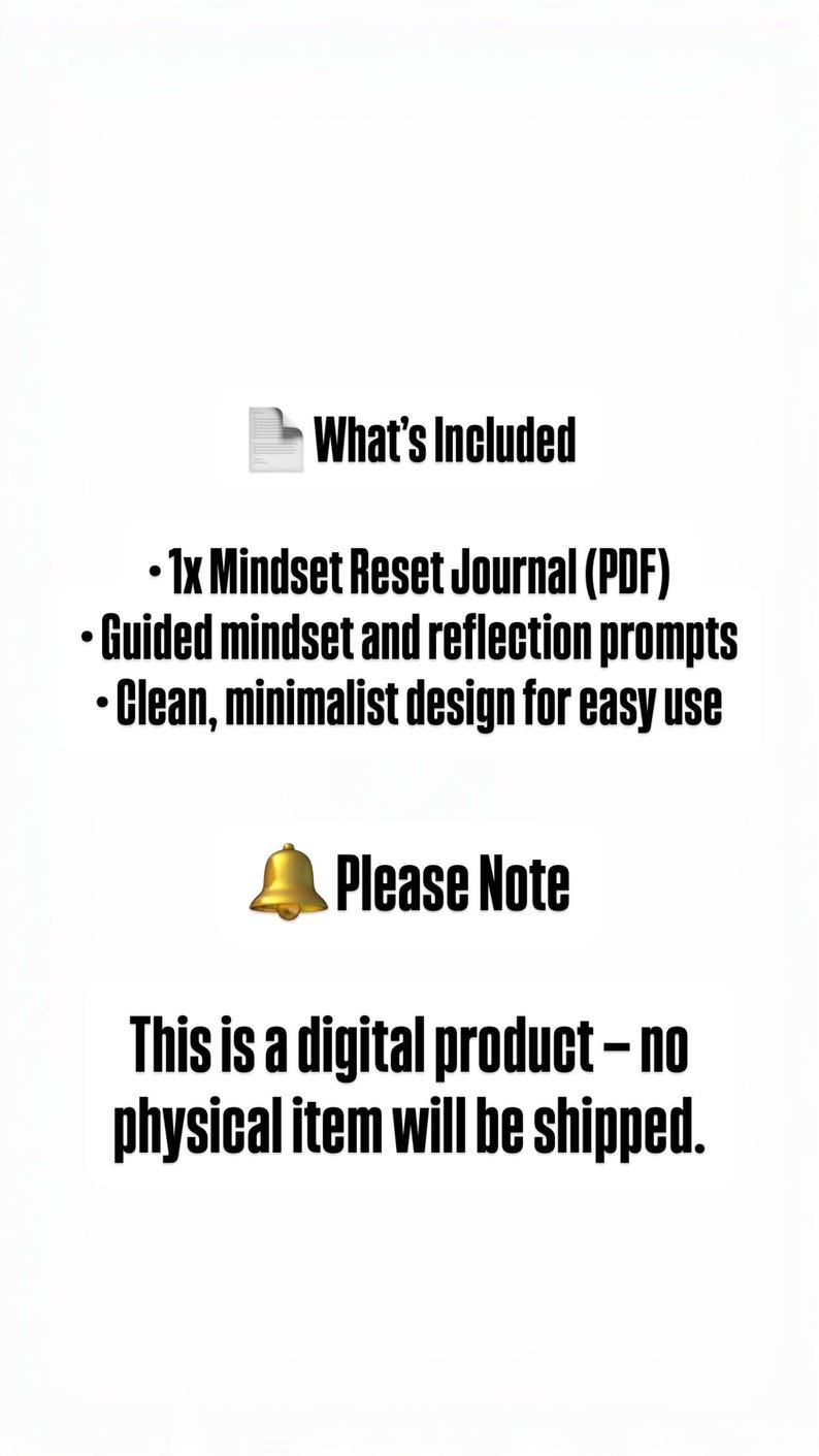 Mindset Reset Journal | Printable Mindset Workbook PDF | Mental Clarity ...