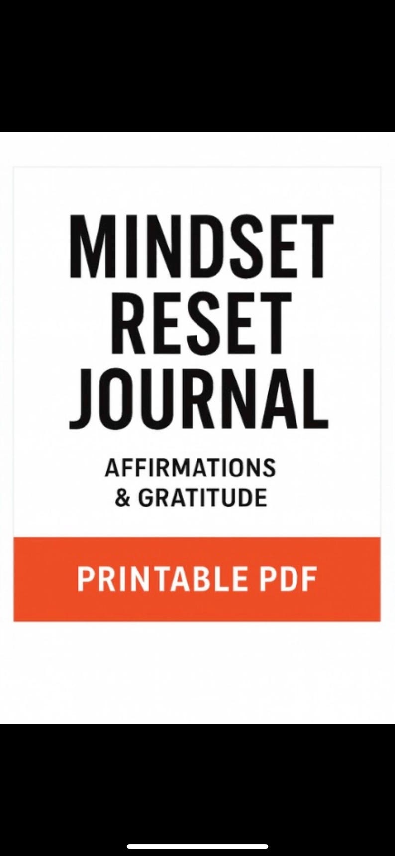 Mindset Reset Journal | Printable Mindset Workbook PDF | Mental Clarity ...