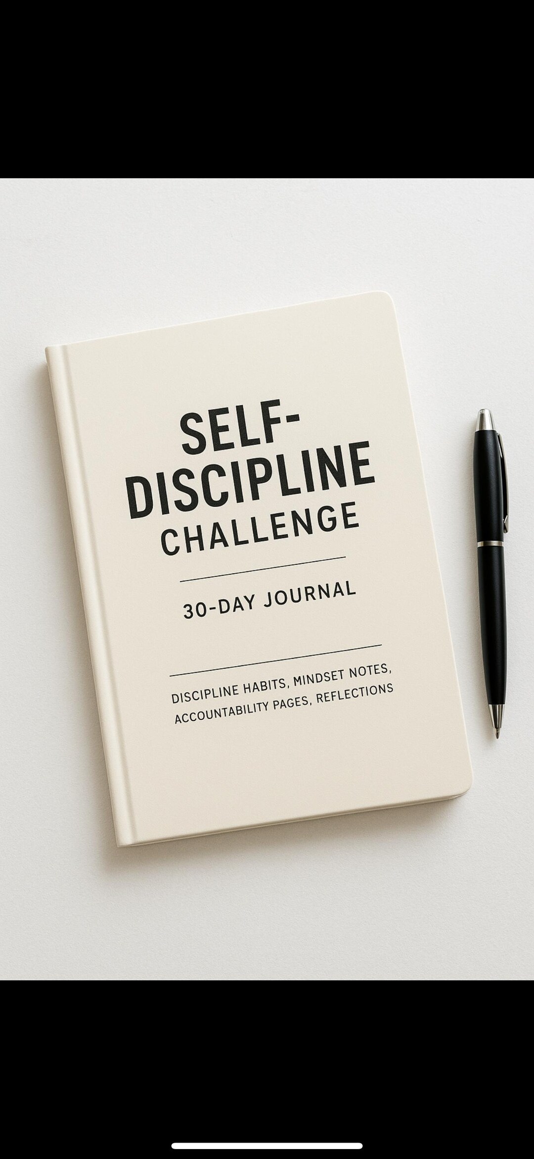 Self-discipline 30-day Journal | Printable Mindset Challenge | Daily ...