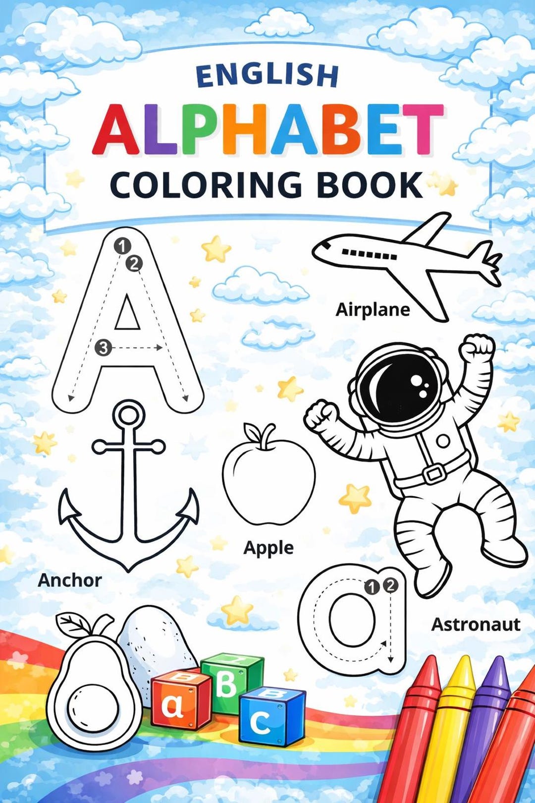 English Alphabet Coloring Book for Kids | ABC Learning Printable ...