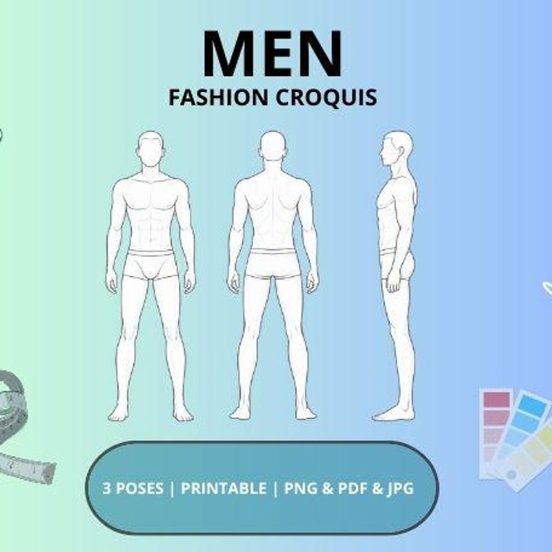 Male Croqui Template - Etsy