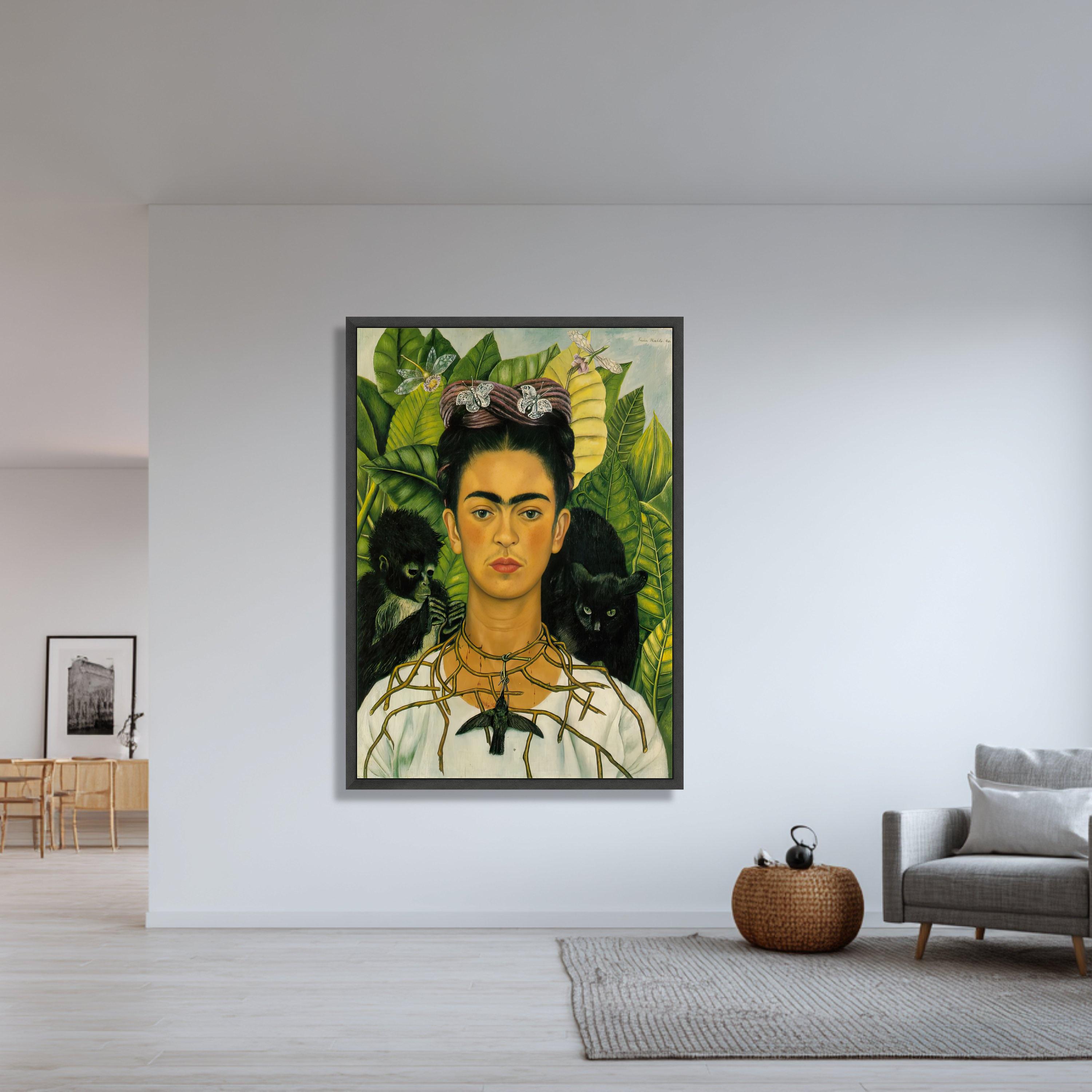 Frida Kahlo Portrait Canvas, Surreal Nature Wall Art, Mexican Artist ...