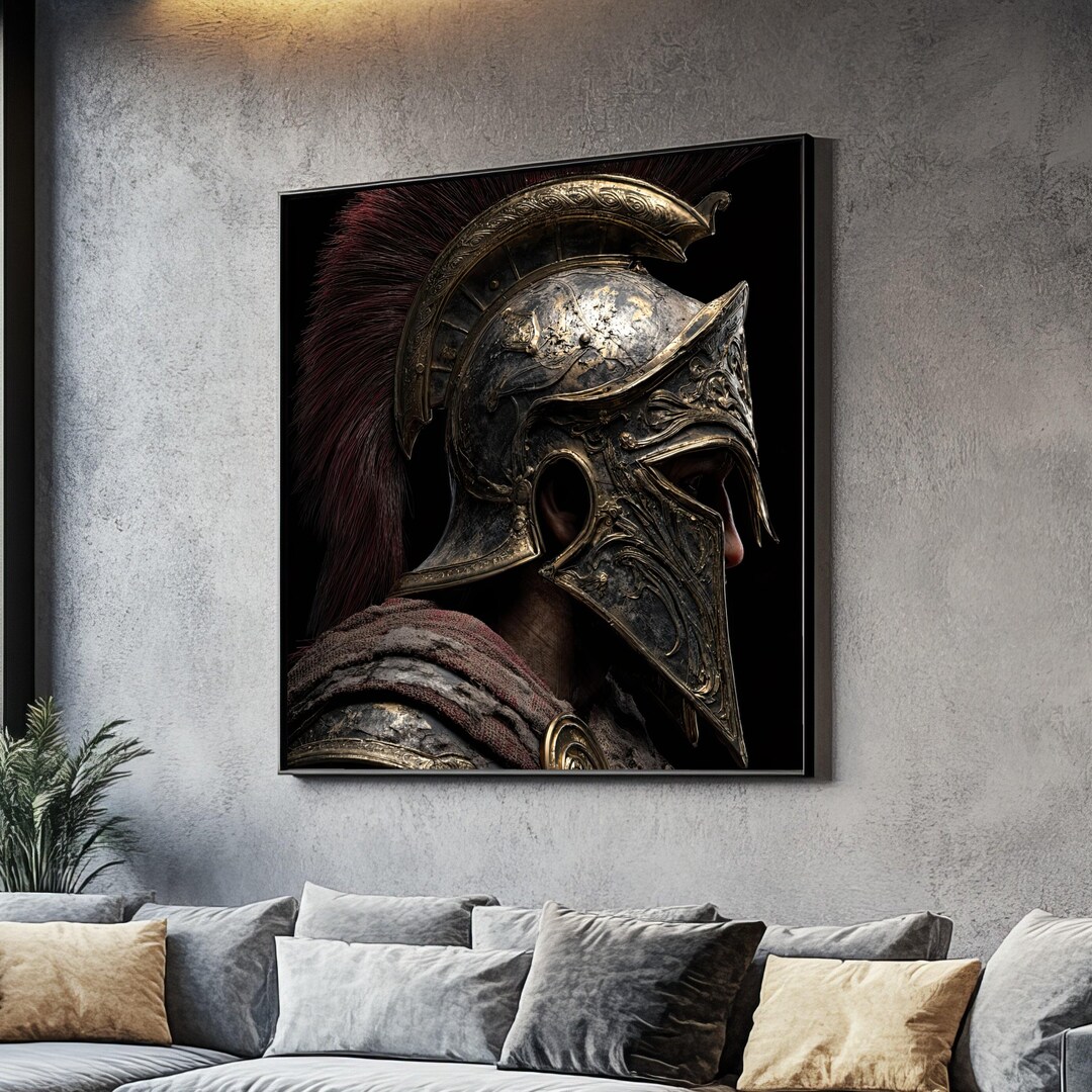 Ancient Roman Gladiator Helmet Canvas, Historical Armor Wall Art ...