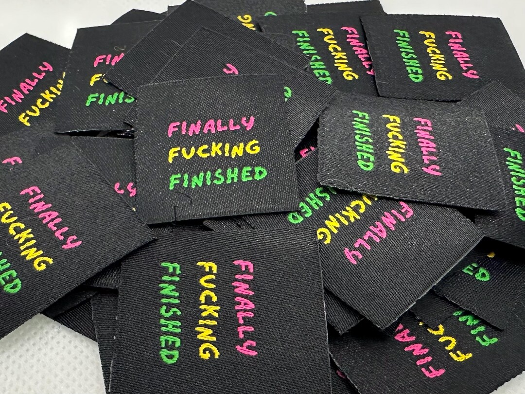 Set of 6 X Finally Finished Labels | Sewing Humour Clothing Tags | Gift ...