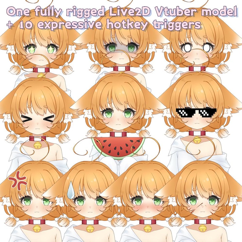 Live2d Vtuber Model | Orange Tabby Cat Character | Vtube Studio Ready ...