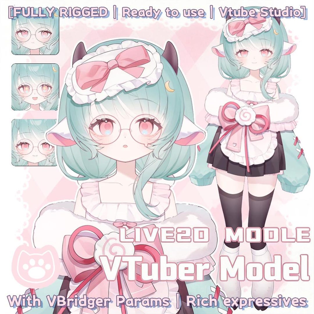 Live2d Vtuber Model | Suzy - Sleepy Lamb | 20+ Toggles | Vbridger ...