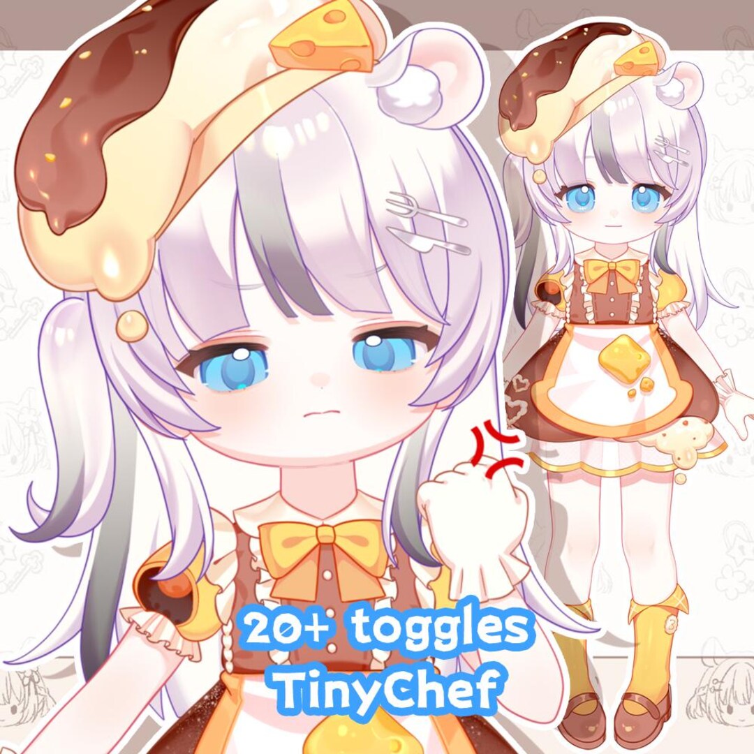 Live2d Vtuber Model | Nutty | 20+ Toggles | Chibi Tiny Chef - Etsy UK