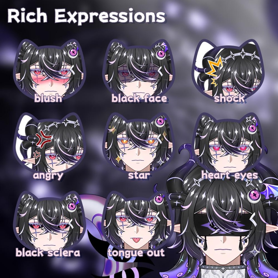 Live2d Vtuber Model | Ancient Evil | 10+ Toggles - Etsy