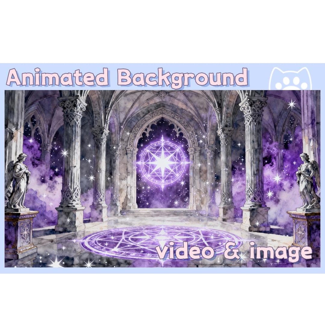 Vtuber Animated Background, Astral Seal Hall, Purple Fantasy (video ...