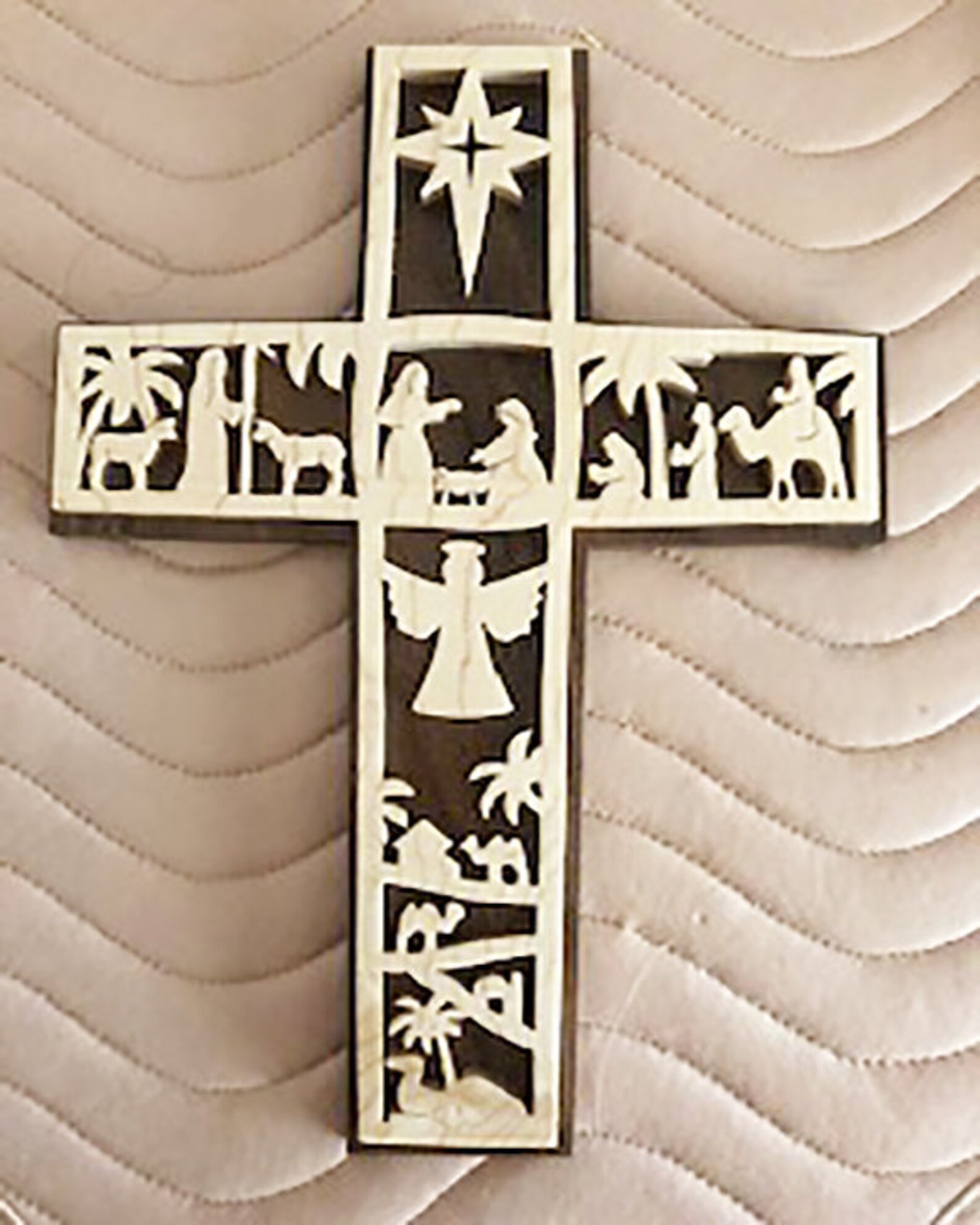 Nativity Nativity Cross Cross With Nativity Angel Cross | Etsy