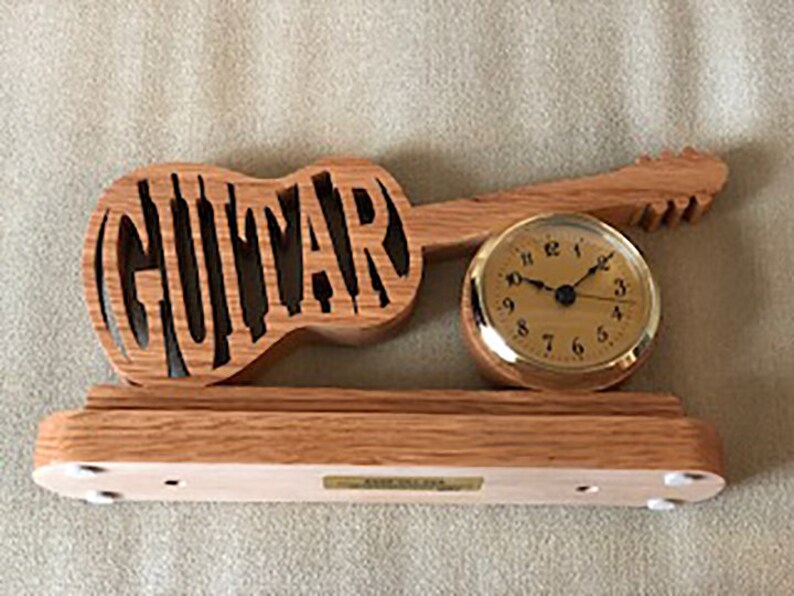 Guitar Guitar Clock Clock With Guitar - Etsy