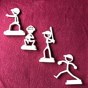 Baseball Stick Figures - Catcher - Umpire - Batter - Pitcher - Etsy