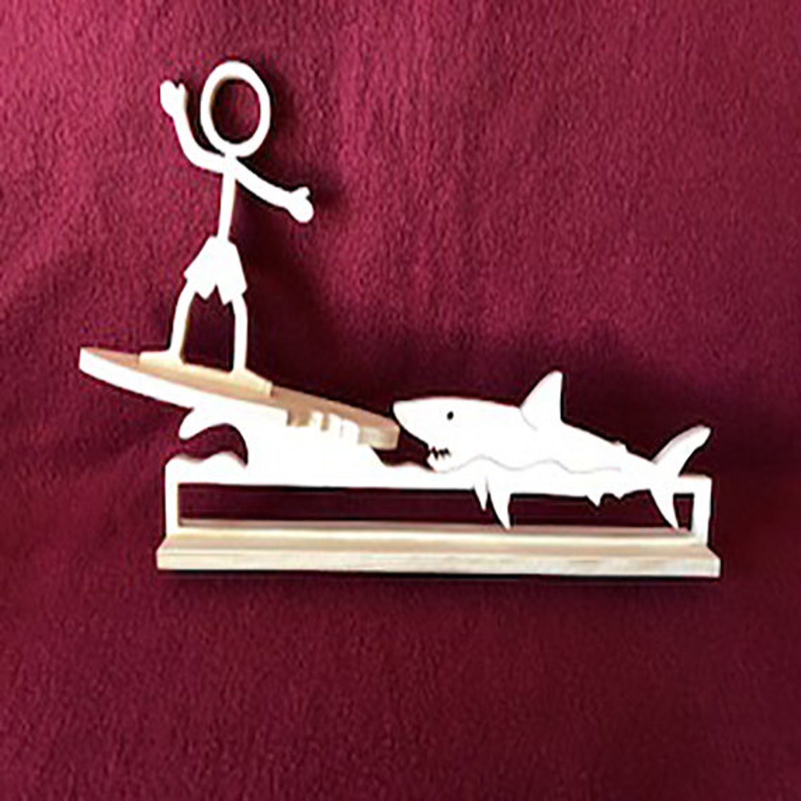 Surfing Surfer Surfing Stick Figure Surf Shark - Etsy