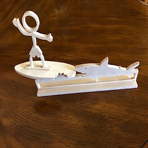 Surfing Surfer Surfing Stick Figure Surf Shark - Etsy