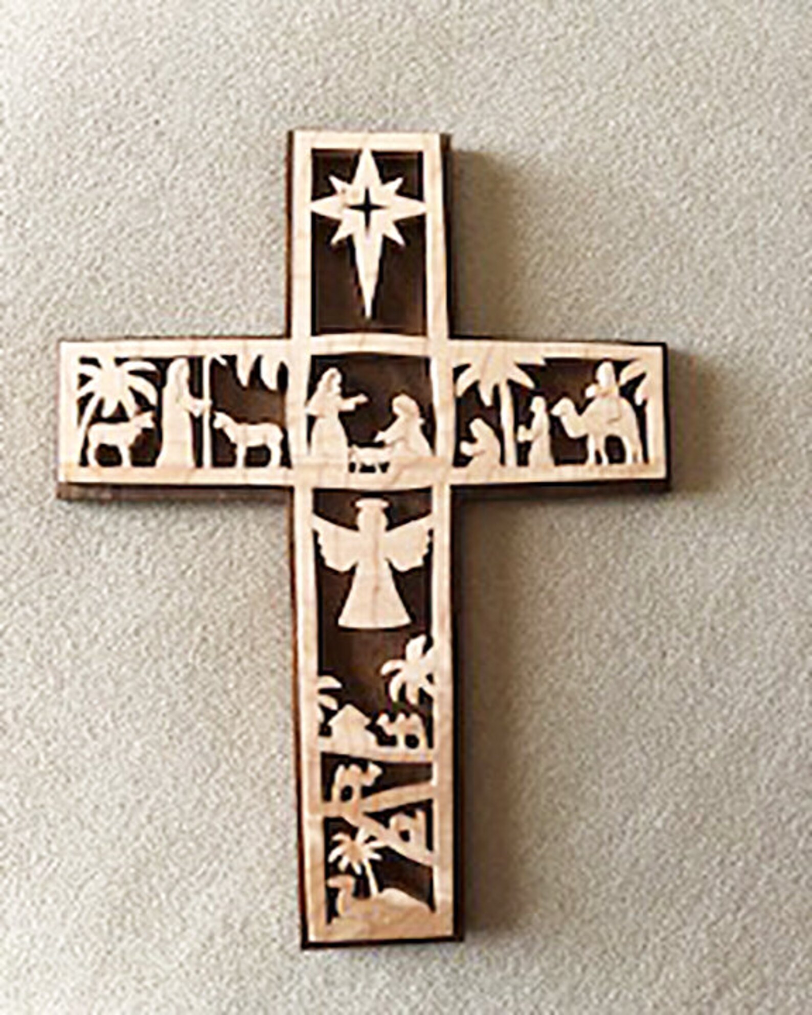 Nativity Nativity Cross Cross With Nativity Angel Cross | Etsy