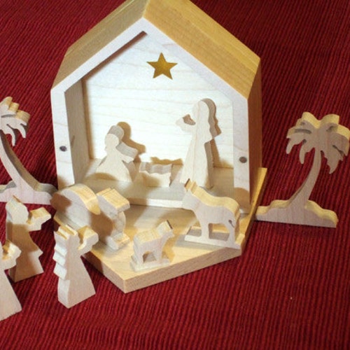 Miniature Wooden Nativity Set in a Box - Etsy