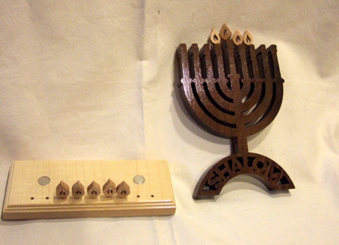 Hanukkah Menorah in Wood | Etsy
