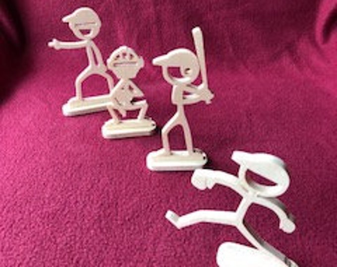 Baseball Stick Figures - Catcher - Umpire - Batter - Pitcher - Etsy