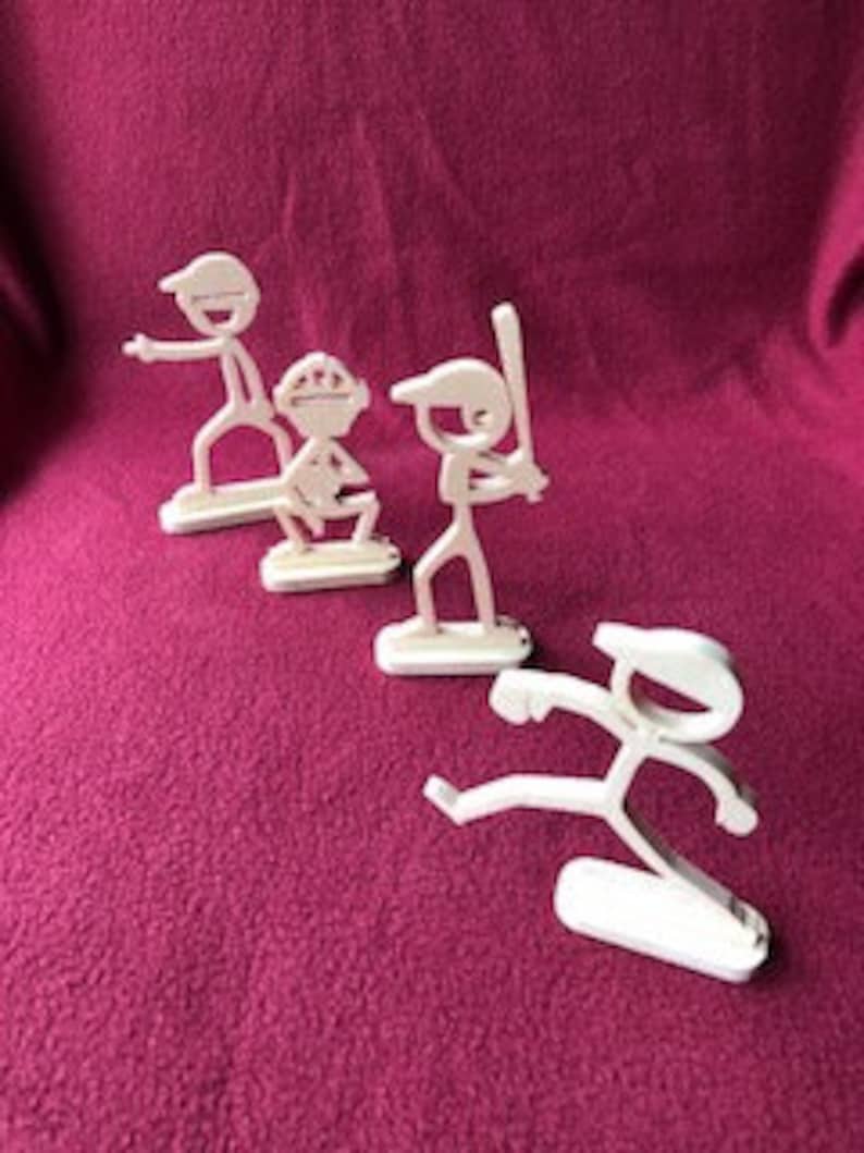 Baseball Stick Figures Catcher Umpire Batter Pitcher - Etsy
