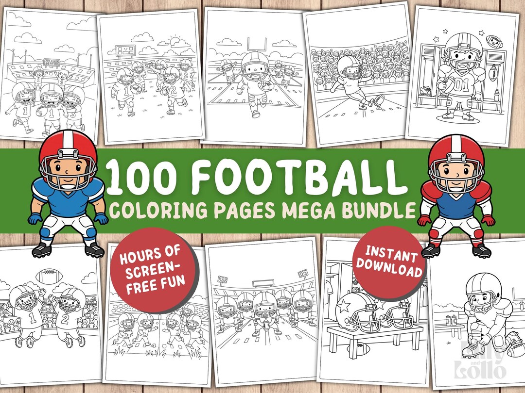Football Coloring Pages for Kids MEGA BUNDLE, Big Game Day, Football ...
