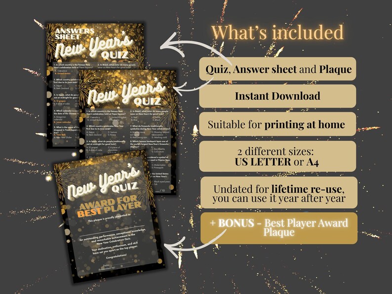New Year's Eve Quiz Printable Game for New Year Family Fun Game Ideas ...